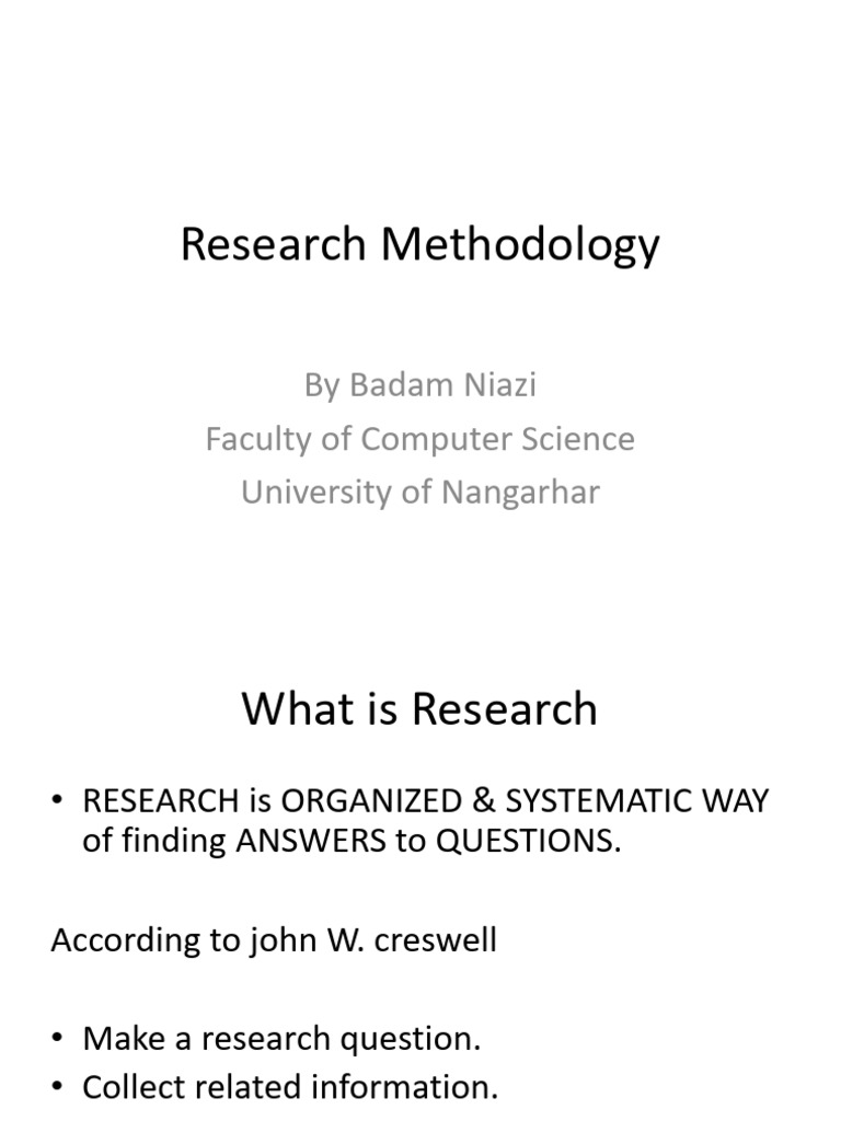 Research Methodology NUCS - 1pdf | PDF | Methodology | Hypothesis