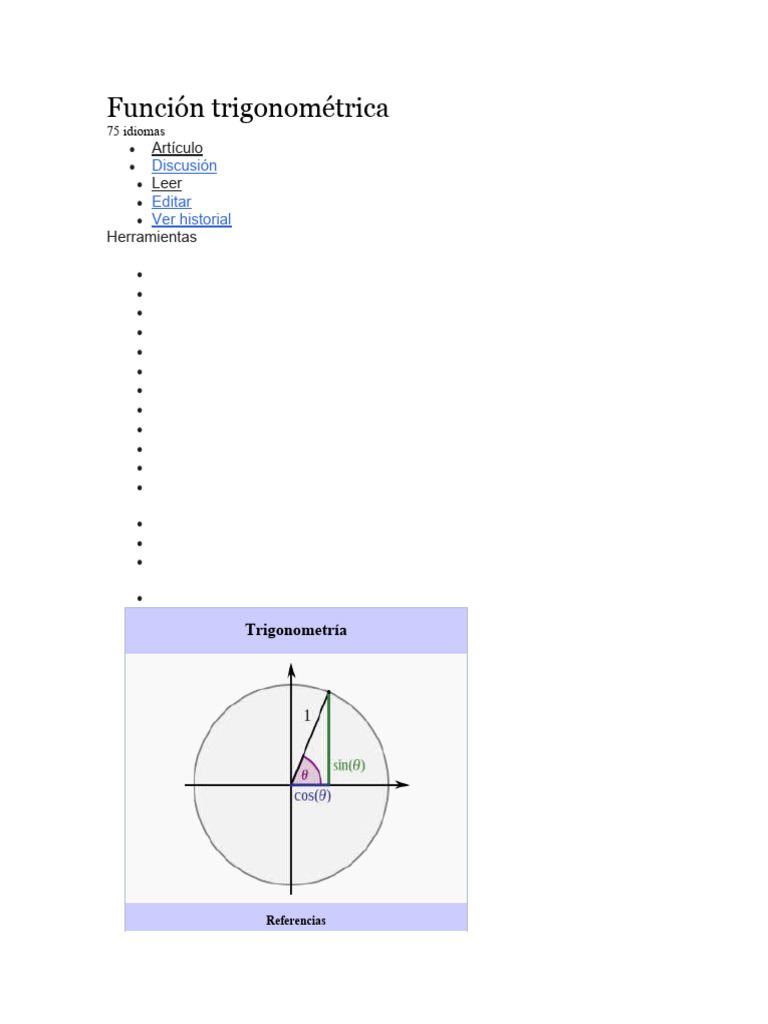 Función Trigonométrica | PDF | Funciones trigonométricas | Trigonometría
