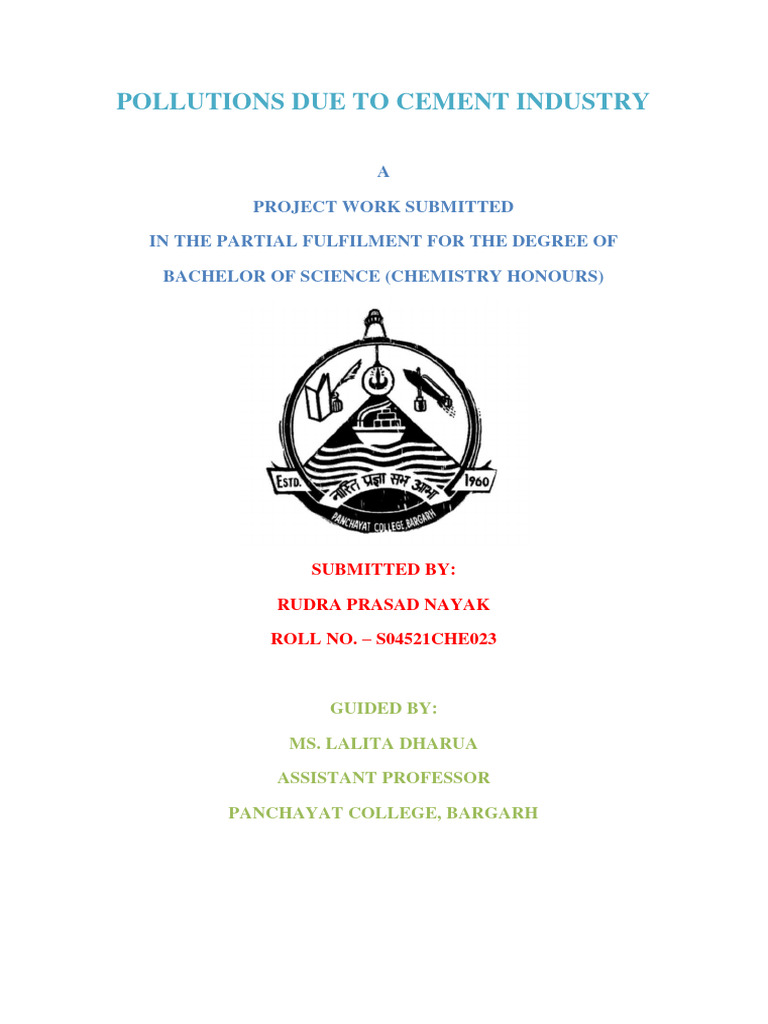 Pollution Due To Cement Industry | PDF | Particulates | N Ox