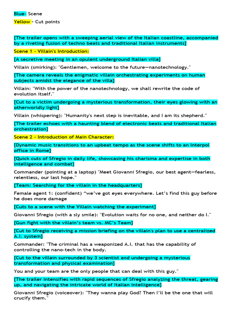 Trailer Script Pdf Young Adult