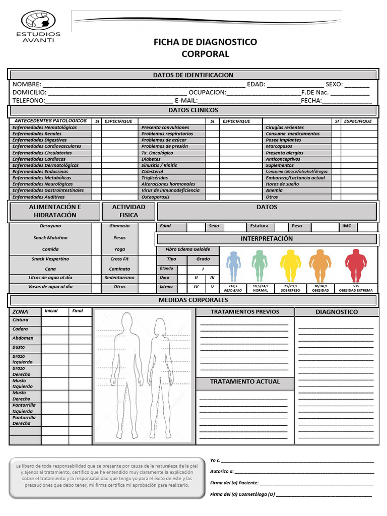 Ficha Corporal 2023 | PDF | Obesidad | Enfermedades cardiovasculares