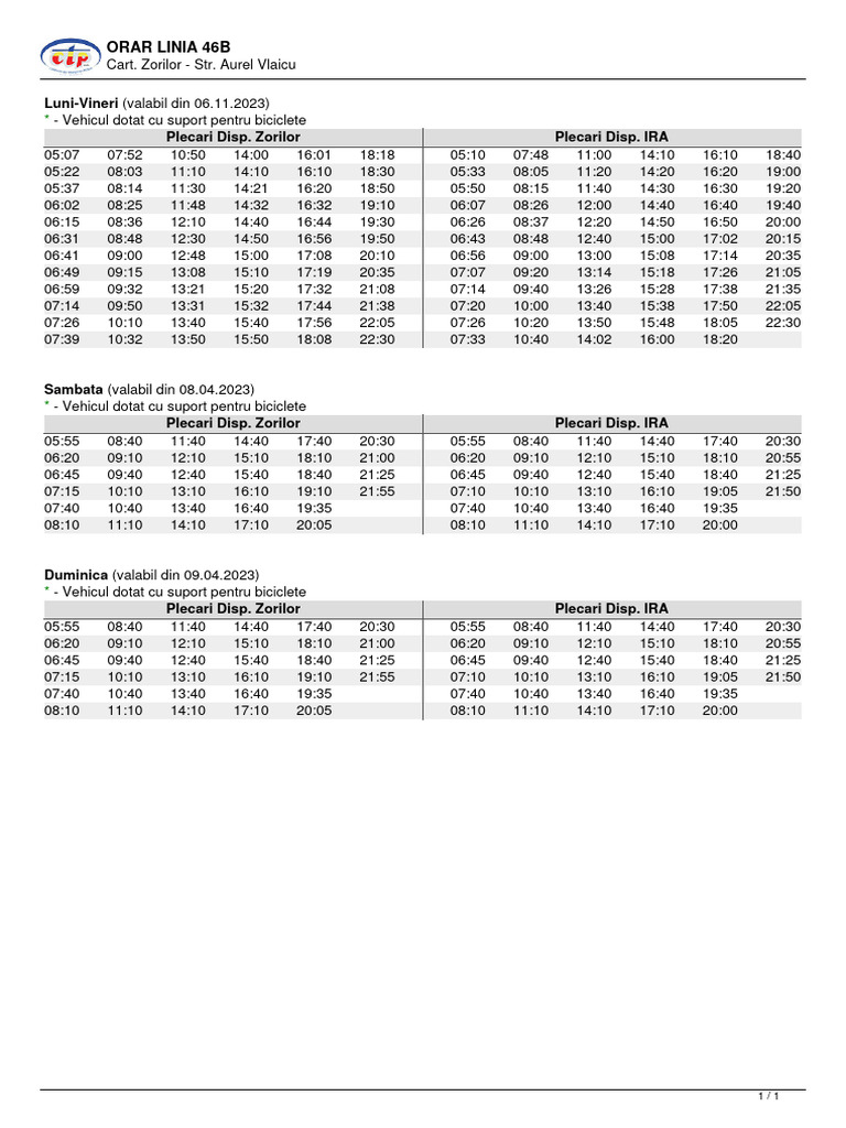 Orar - 46B Fotbal | PDF