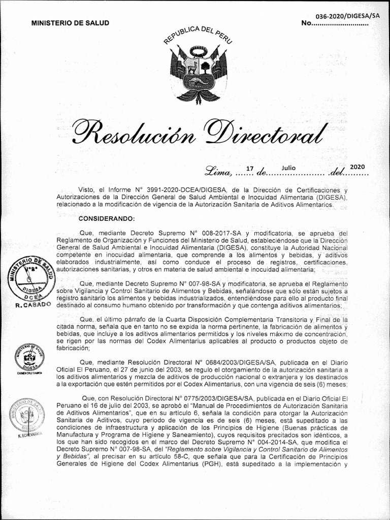 RD - 36 2020 Digesa Sa | PDF