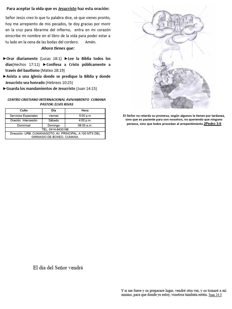 El Señor Vendrá | PDF | Oración | Jesús