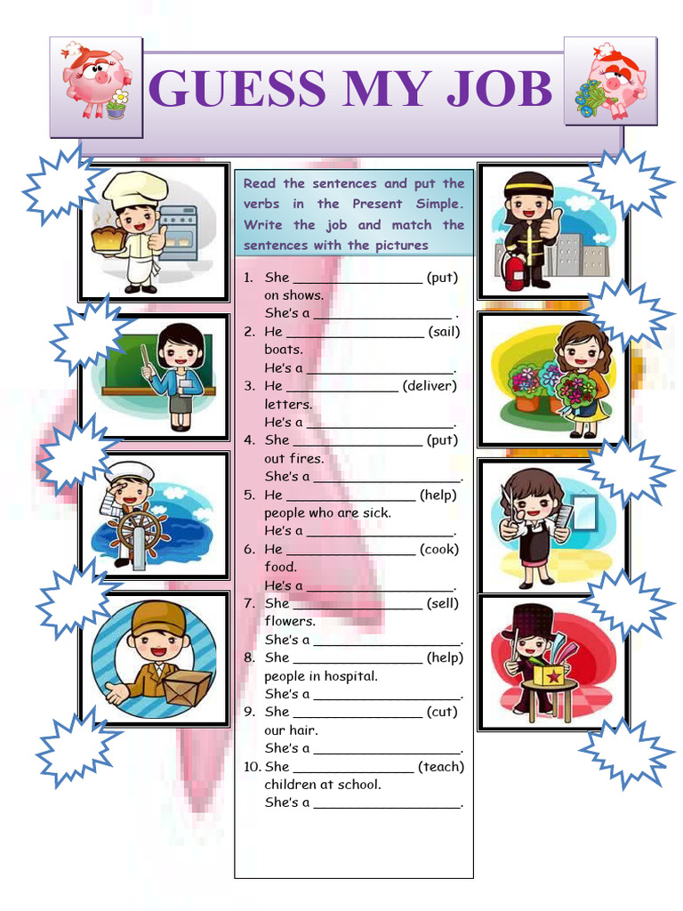 Guess the Job: Present Simple Verbs | PDF