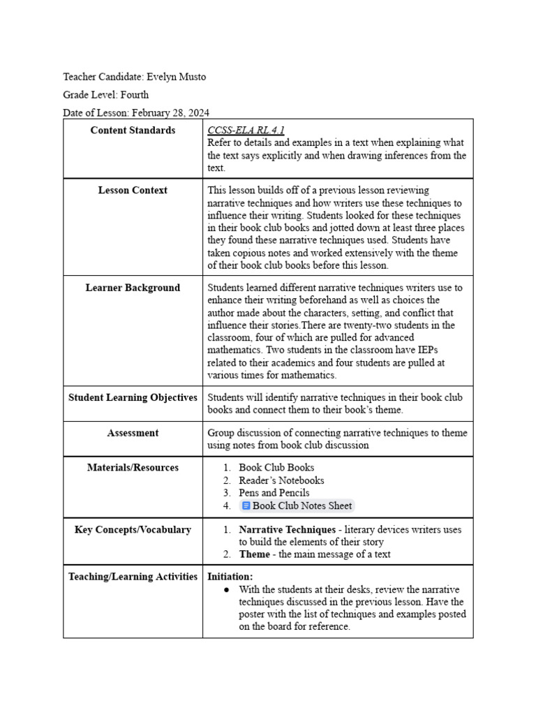 Reading Lesson 1 | PDF | Differentiated Instruction | Books