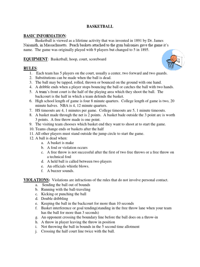 basketball | PDF | Games Of Physical Skill | Athletic Sports