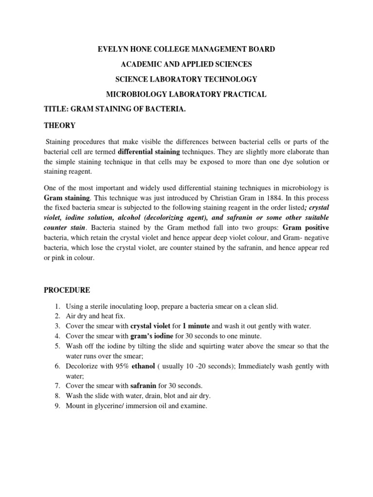 1. GRAM STAIN LAB 1 | PDF