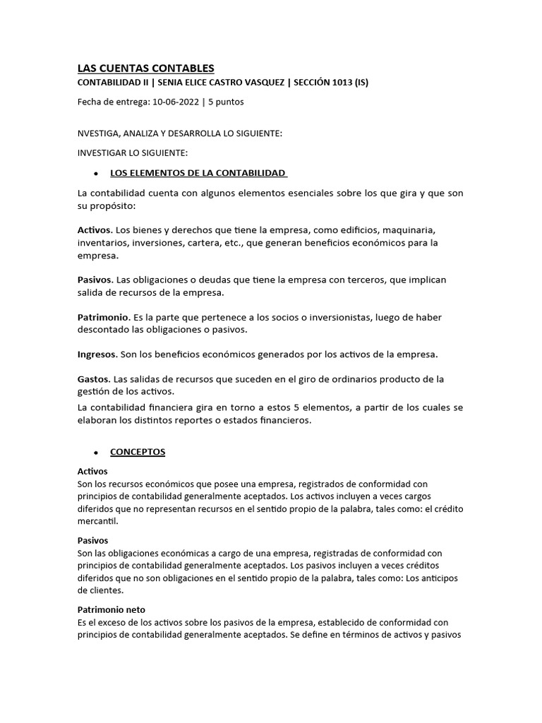 Las Cuentas Contables | PDF | Contabilidad | Business