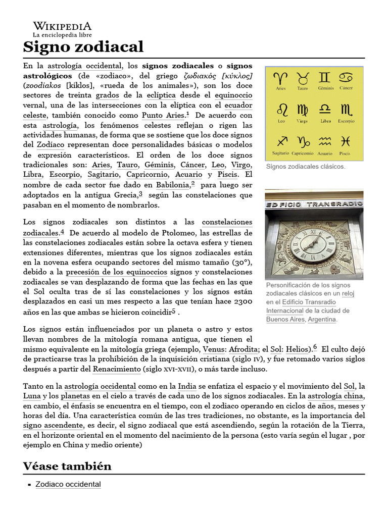 Signo zodiacal | PDF | Signo Astrológico | Zodíaco