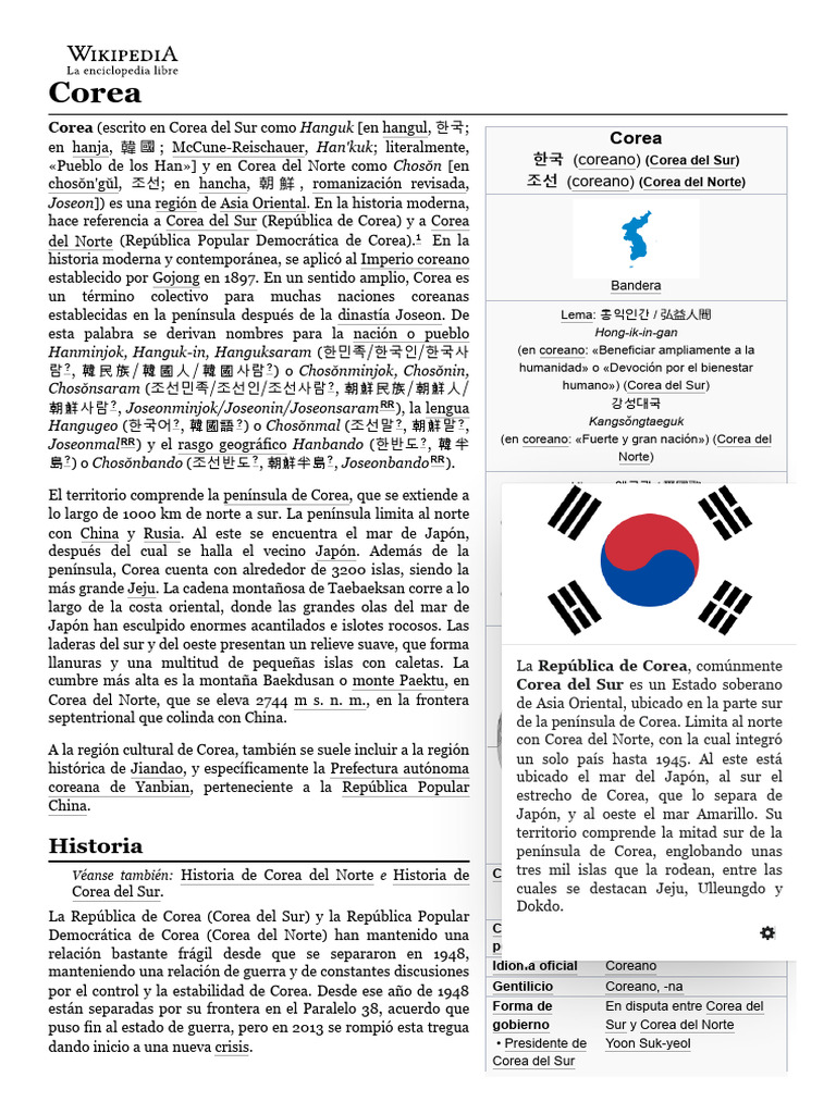 Información sobre Corea del Sur | PDF | Corea | Corea del Sur