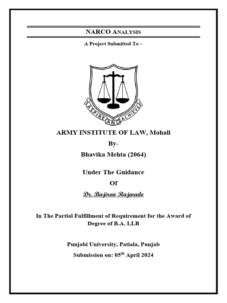 NARCO Analysis | PDF | Self Incrimination | Right To Silence