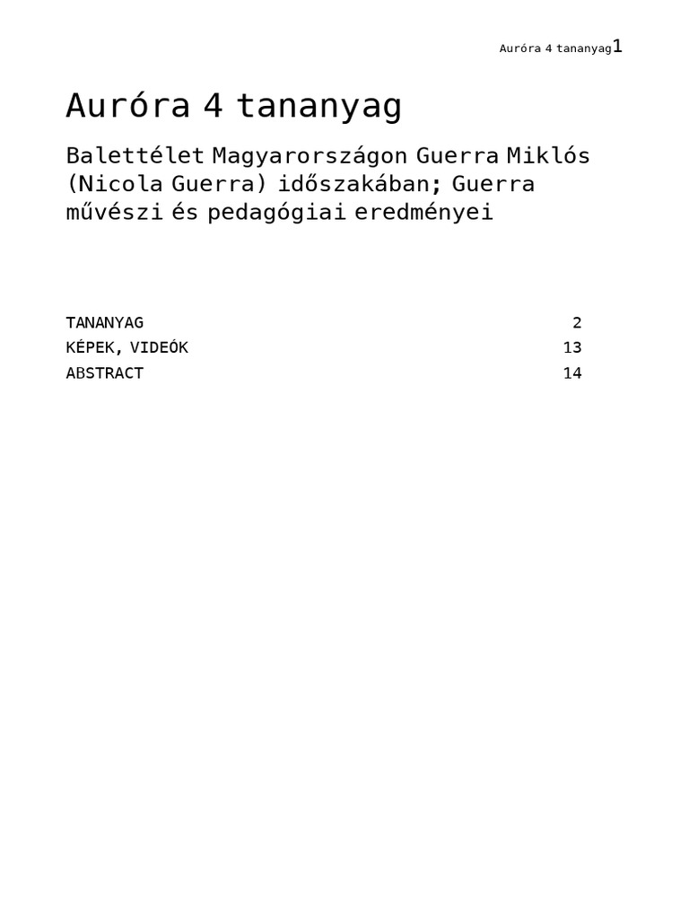 Aurora 4 Tananyag Nyilvanos 1 | PDF