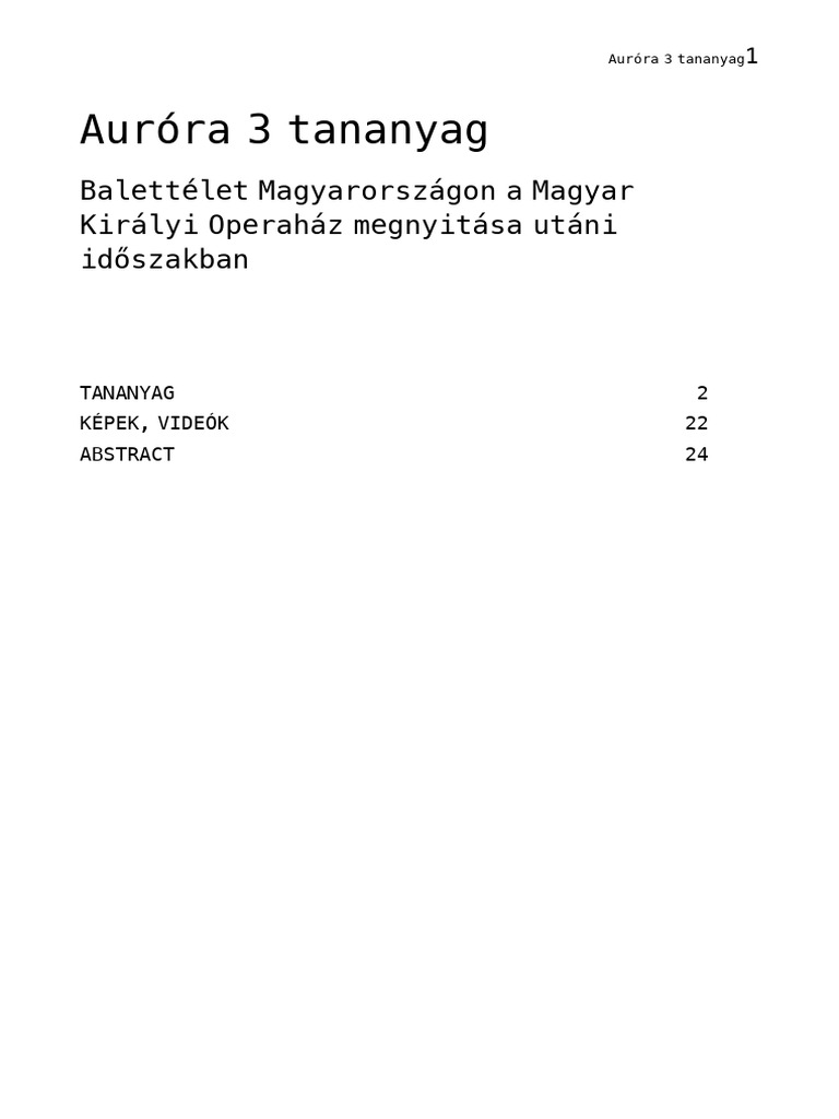 Aurora 3 Tananyag Nyilvanos 2 | PDF