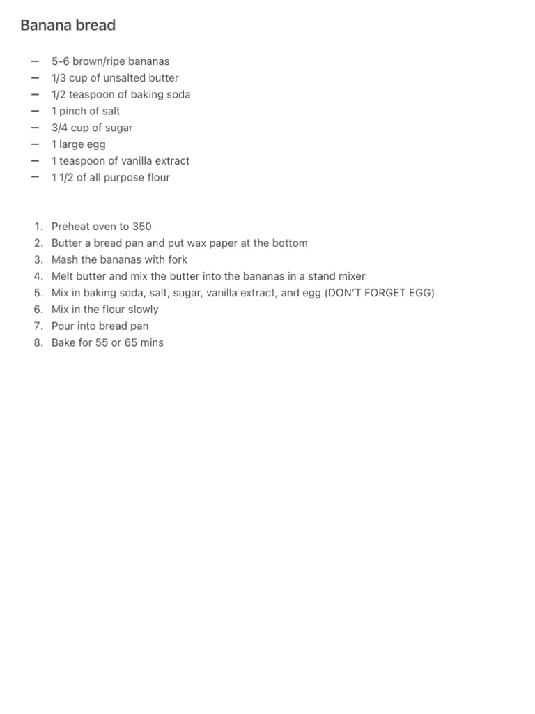 Banana Bread | PDF