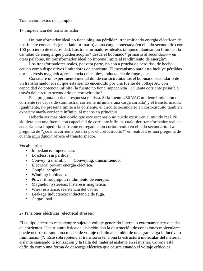 Textos de Inglés - Valen | PDF | Transformador | Corriente eléctrica