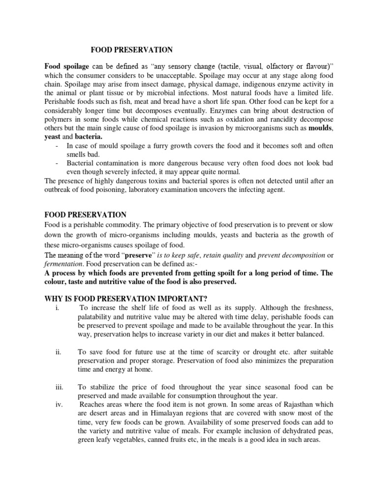 Food Preservation Technology | PDF | Food Preservation | Decomposition
