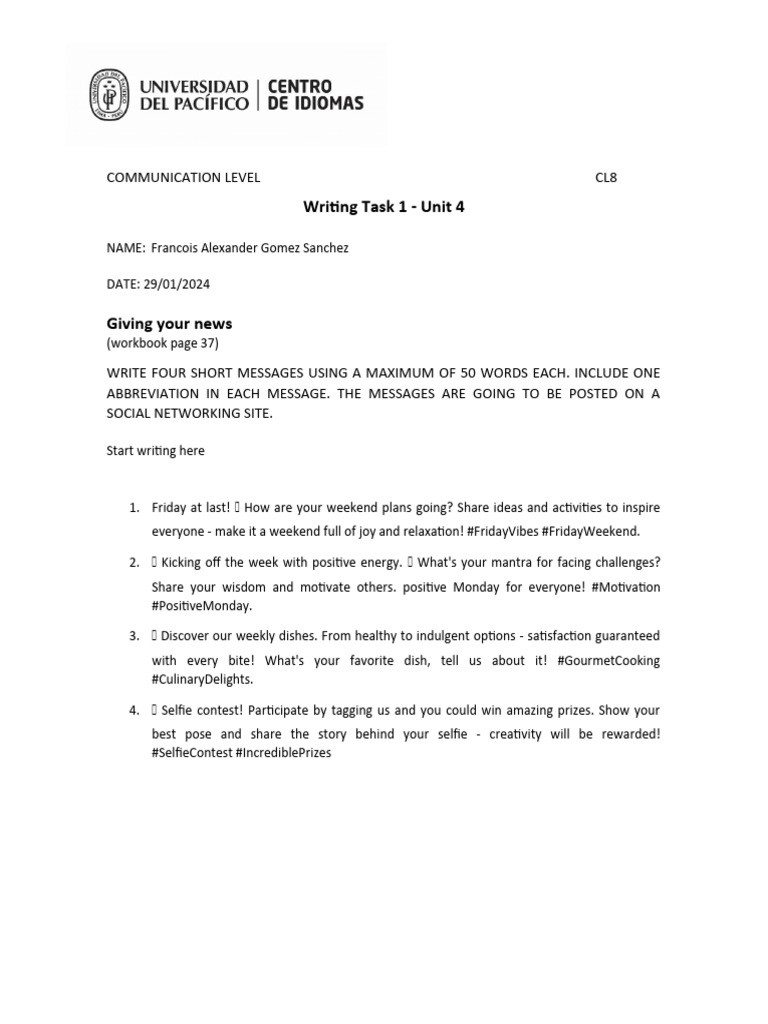 CL8 - Writing Task 1 - Francois Alexander Gomez Sanchez | PDF