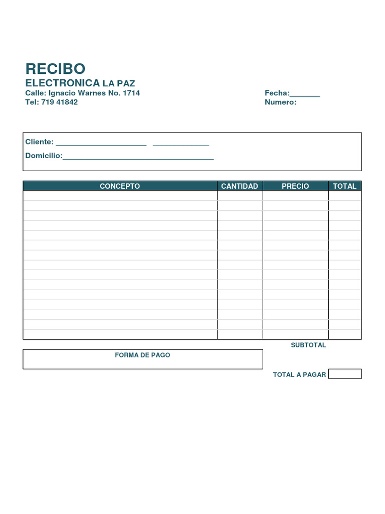 Recibo Word | PDF