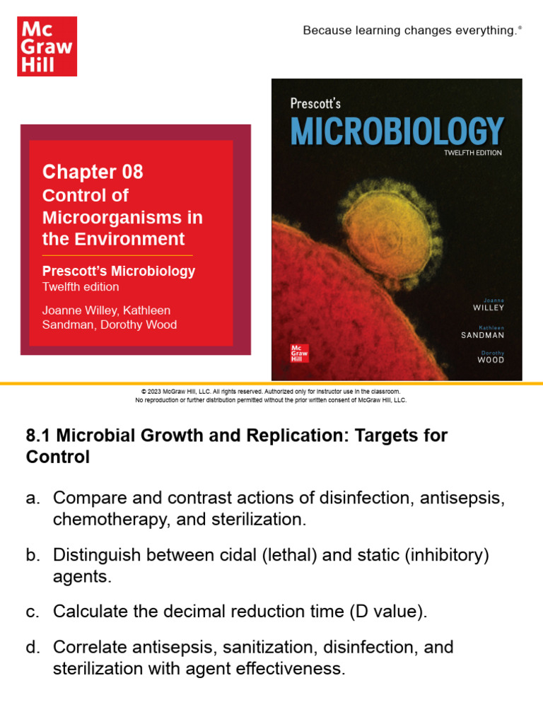 Willey Prescott 12e PPT Chapter 08 Accessible | PDF | Disinfectant | Sterilization (Microbiology)