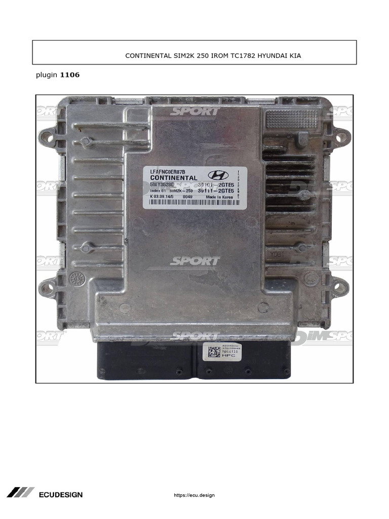 Continental Sim2k-250 Irom Tc1782 Hyundai Kia | PDF | Computers ...