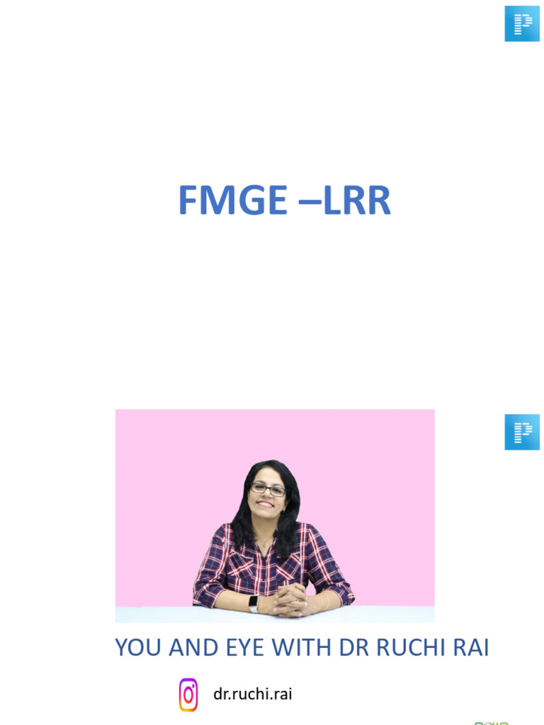 Ophthalmology FMGE LRR-1 | PDF