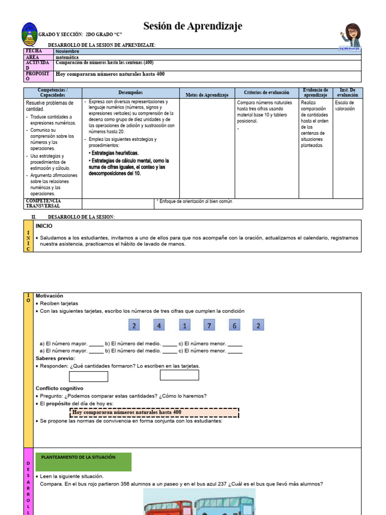 Comparación de Números en 2do Grado | PDF | Aprendizaje | Números