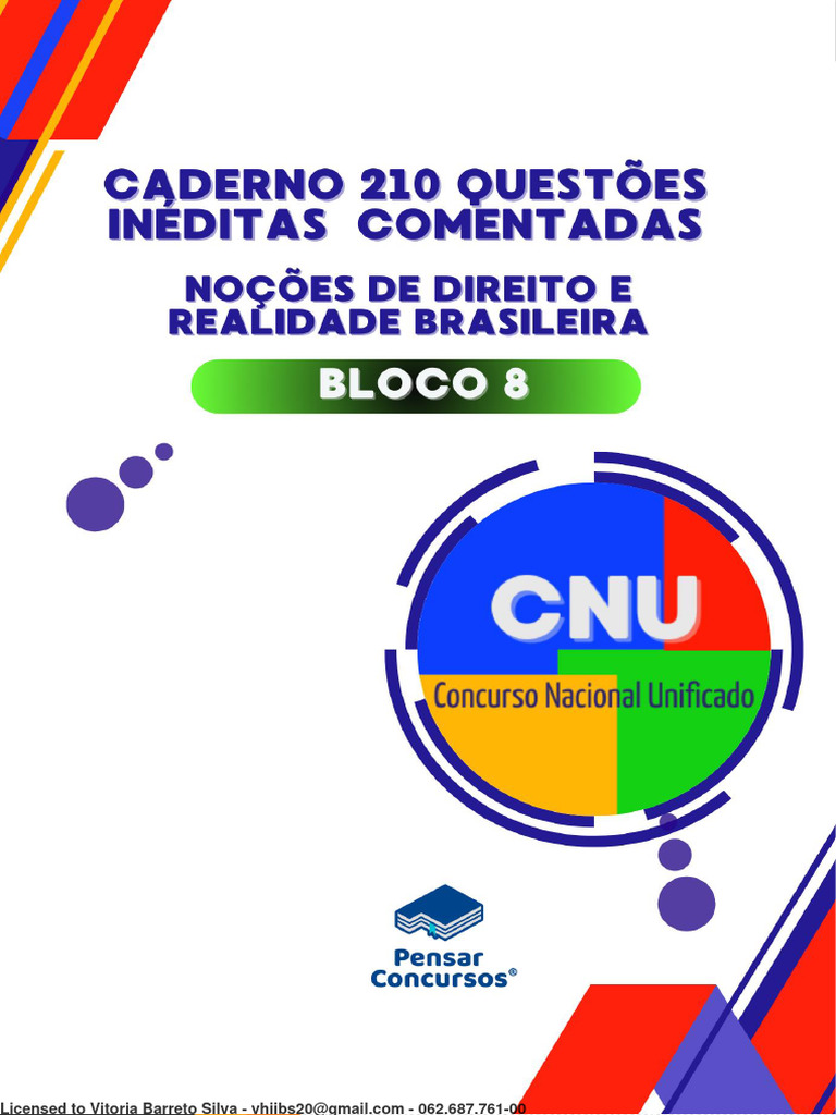 Caderno+de+Questões+Inéditas+ +Cnu+Bloco+8+ +Sem+Gabarito | PDF | Liberdade de expressão ...