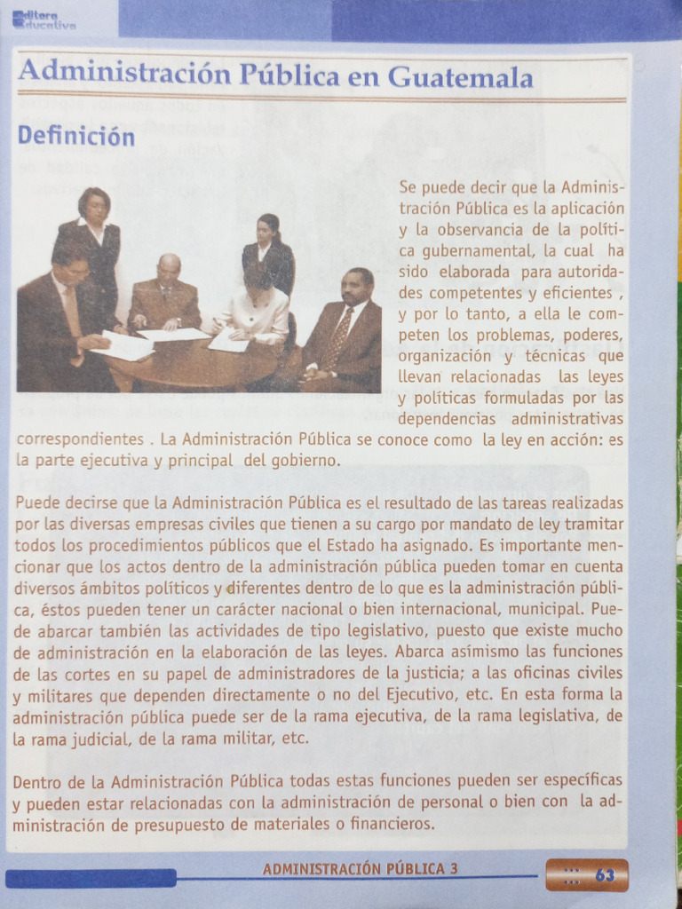 III BIMESTRE Admón Pública en Guatemala | PDF