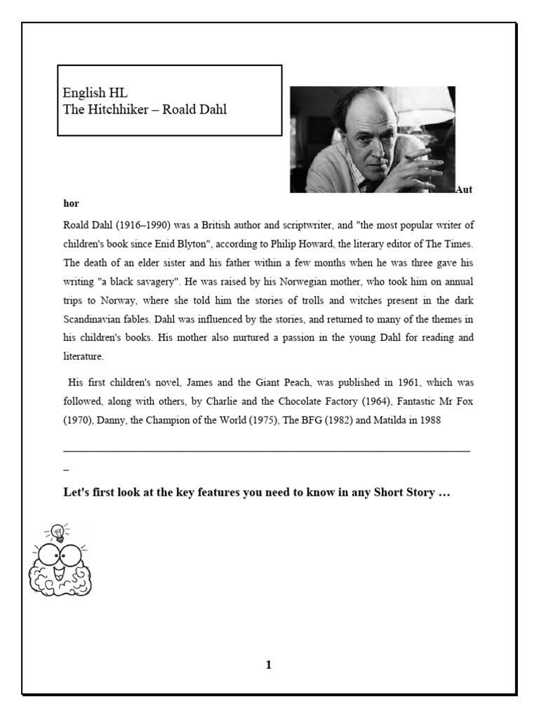 Analysis of Roald Dahl's "The Hitchhiker" | PDF | Narration | Children ...