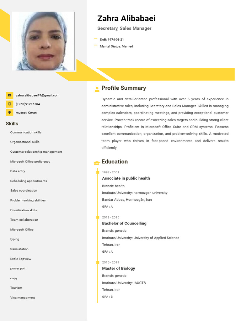 Zahra Alibabaei CV | PDF | Customer Relationship Management | Neurology