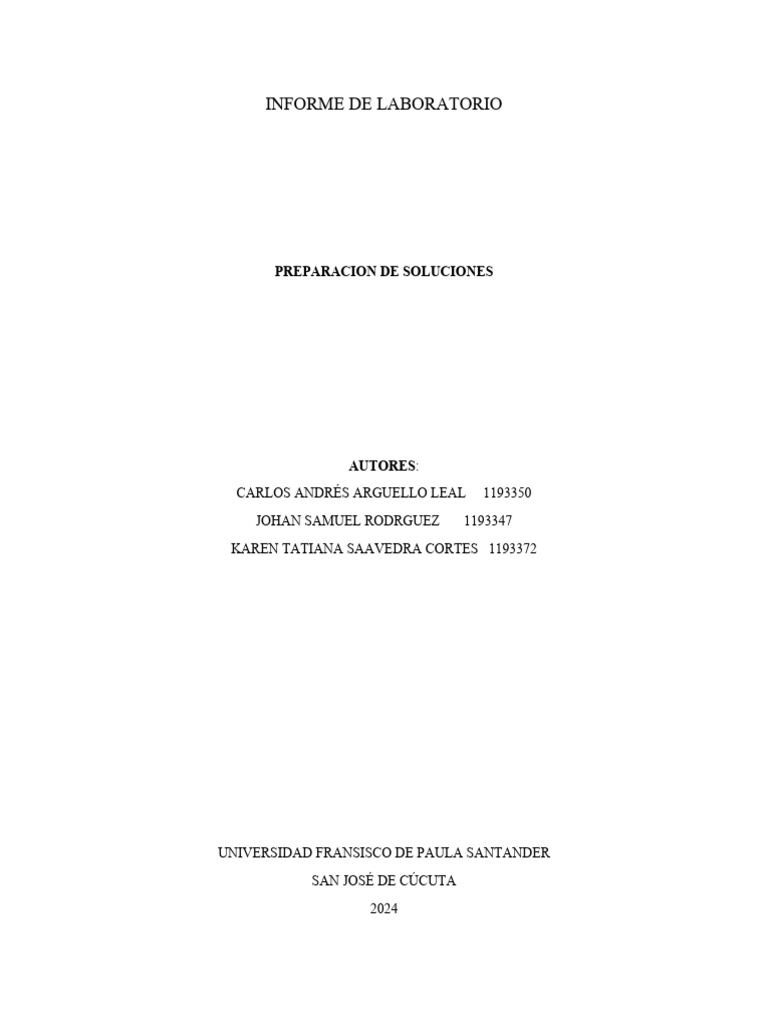 Informe - Practica 4 | PDF | Solubilidad | Concentración