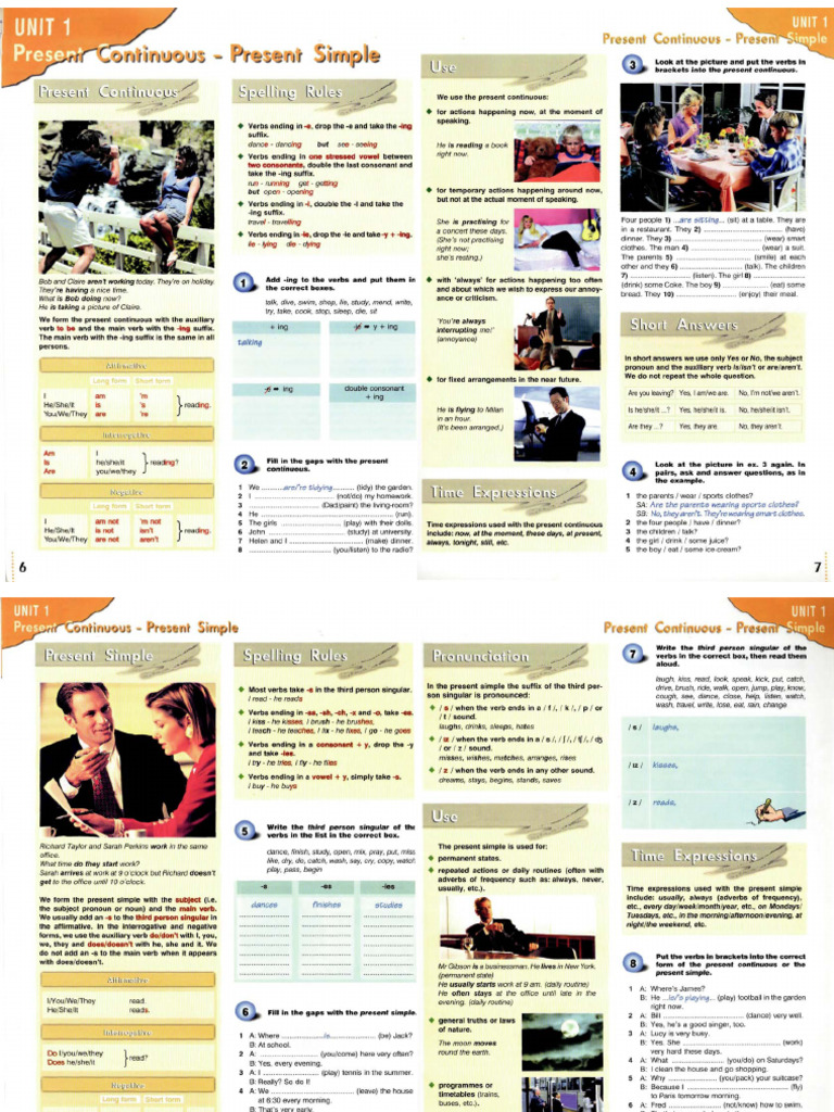 Grammarway 2 Present Simple, Present Cont, Past Simple, Past Cont 4TS | PDF