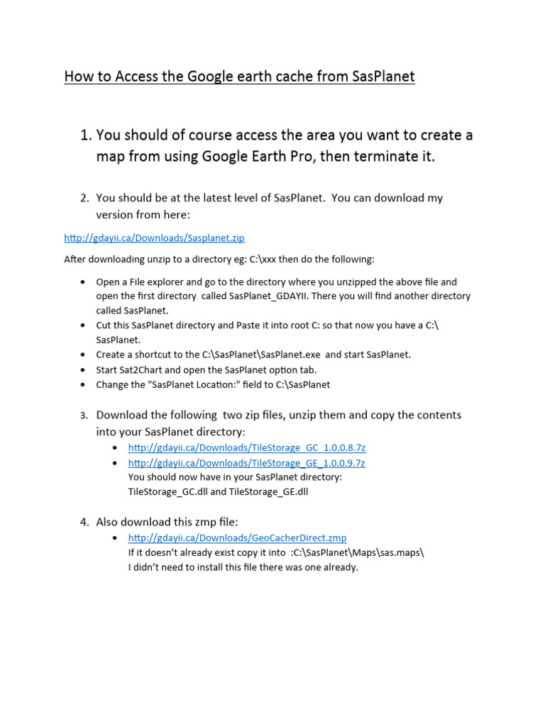 How To Access The Google Earth Cache From SasPlanet | PDF