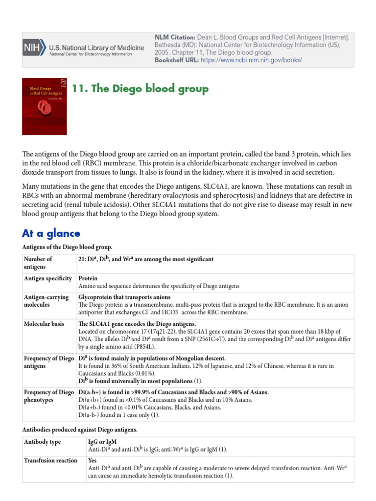 DIEGO BLOOD GROUP | PDF | Red Blood Cell | Gene