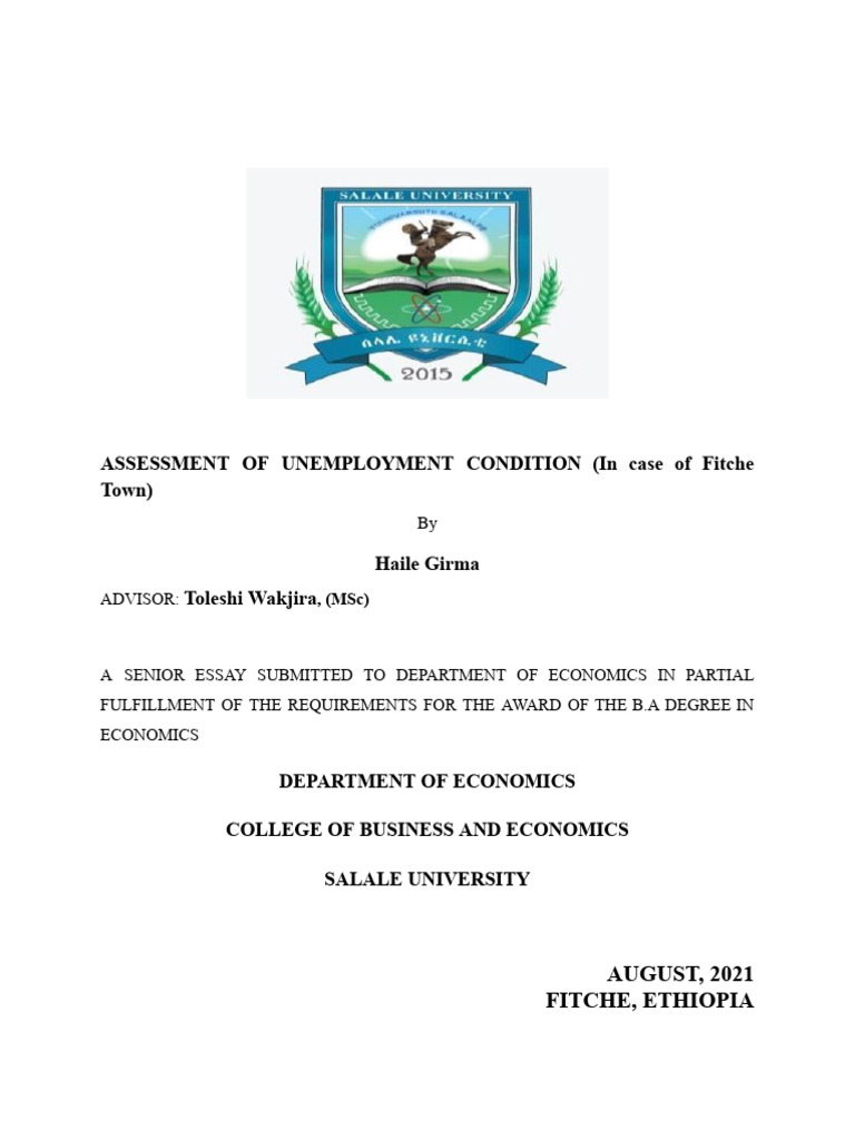 Haile GGNH Final Research - Docx-Libre | PDF | Unemployment | Labour ...
