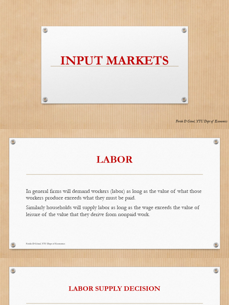 Week 6-Input Markets | PDF | Interest | Interest Rates
