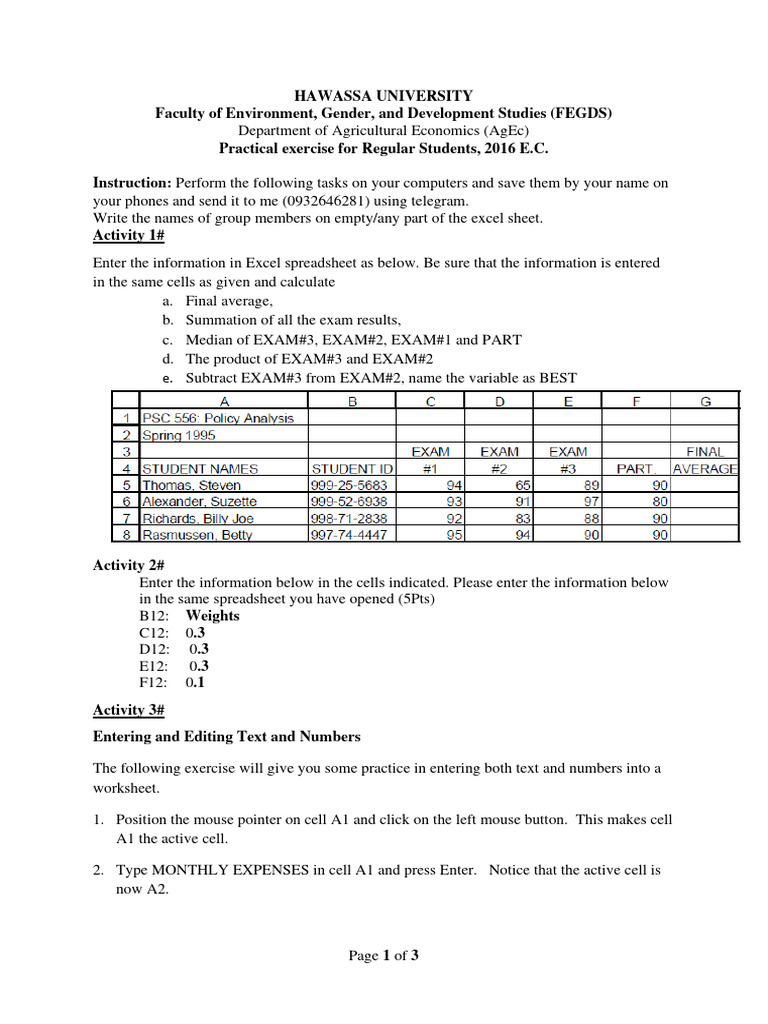 Assignement For Statstical Software Application | PDF | Spreadsheet | Mean