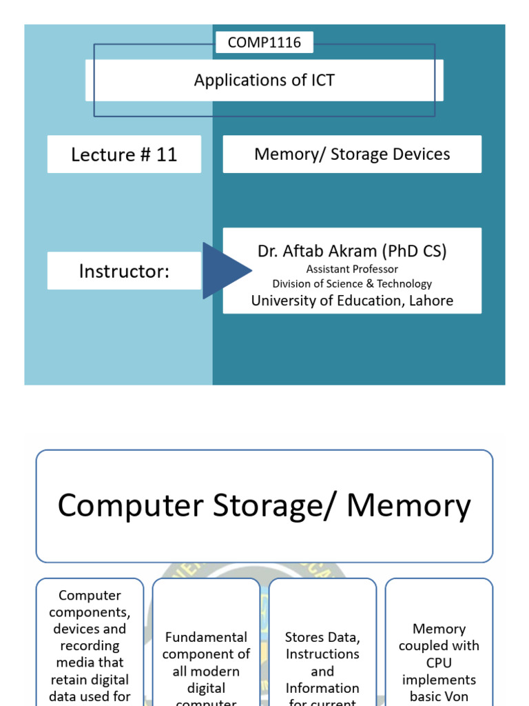 Lecture#11-Memory & Storage | PDF | Random Access Memory | Computer Data Storage
