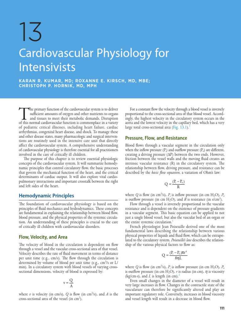 Cardiovascular Physiology for Intensivists - Kumar 2019 | PDF | Muscle Contraction | Cardiac Muscle