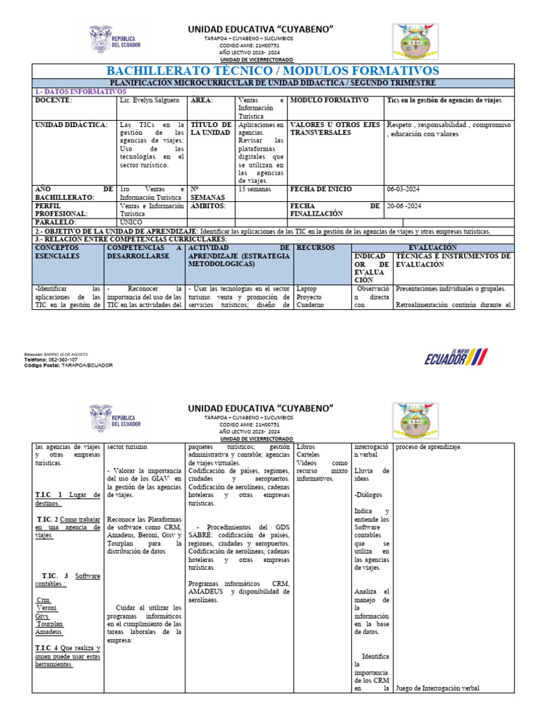 Planificacion Tics 3 Trimestre Pdf Tecnología De Información Y