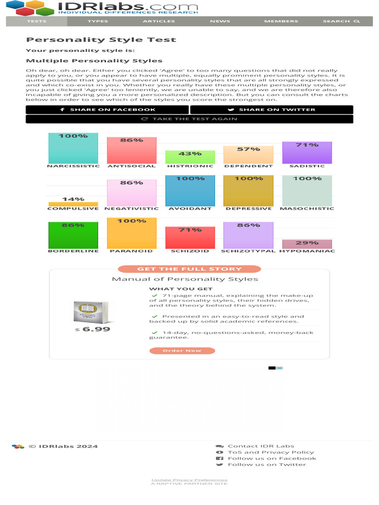 Manual of Personality Styles Overview | PDF