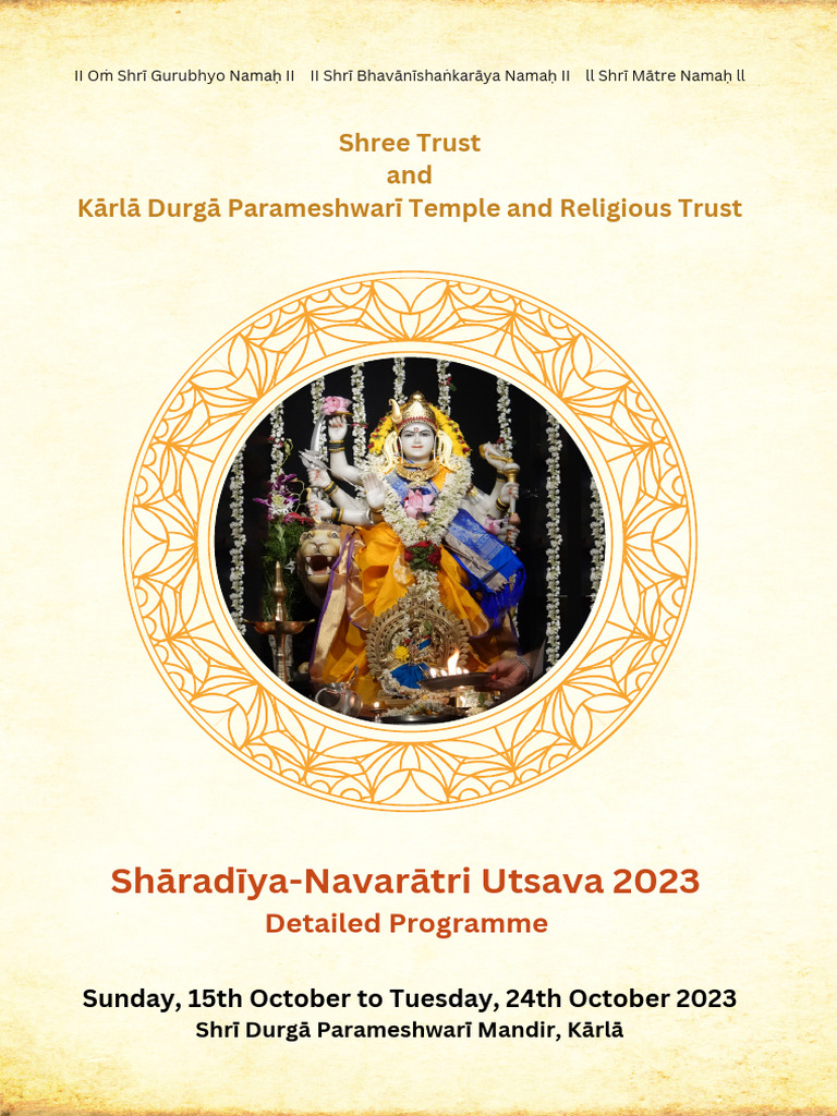 Sharadiya-Navaratri Utsava 2023 - Detailed Programme (V12.10.2023 ...