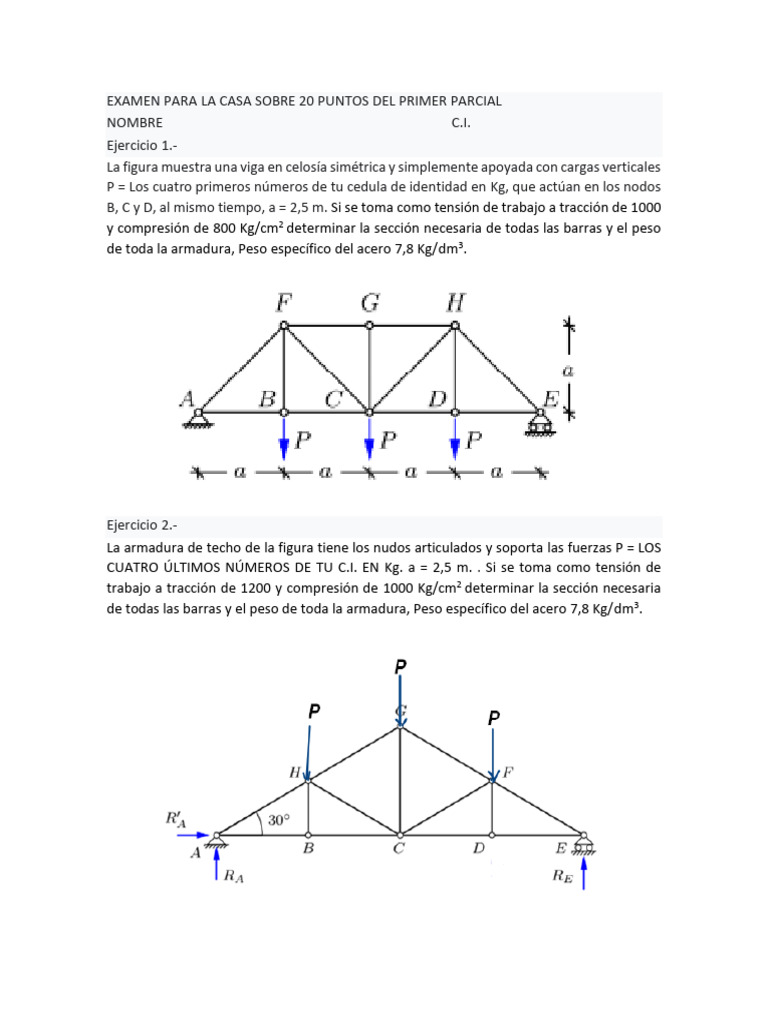 Armadura 2 Howe Para Puentes Practica Exa Etm Pdf