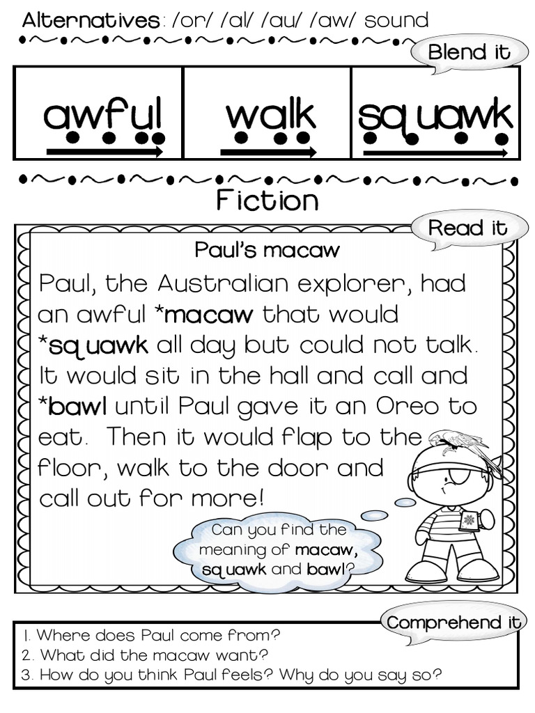 Paul's Noisy Macaw Adventure | PDF | Linguistics