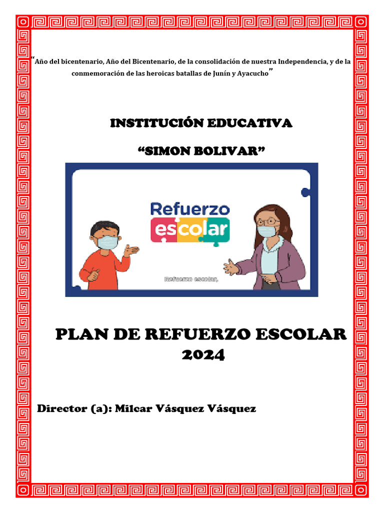 Plan de Refuerzo 2024 | Descargar gratis PDF | Evaluación | Enseñando