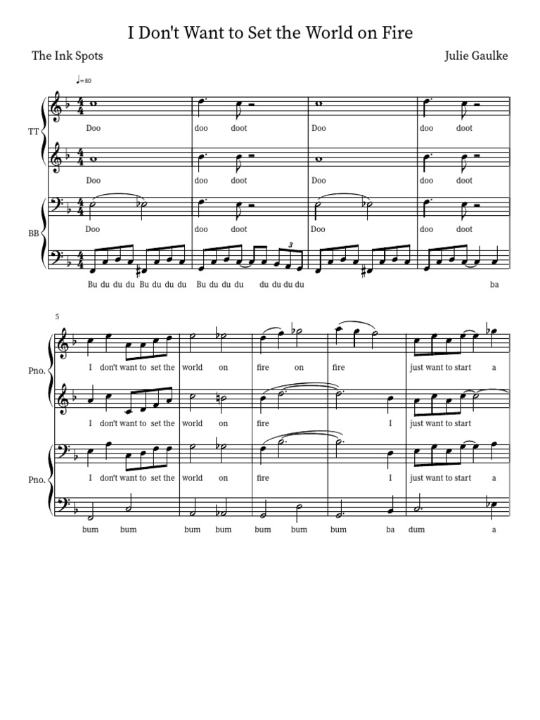 I Dont Want to Set the World on Fire | PDF