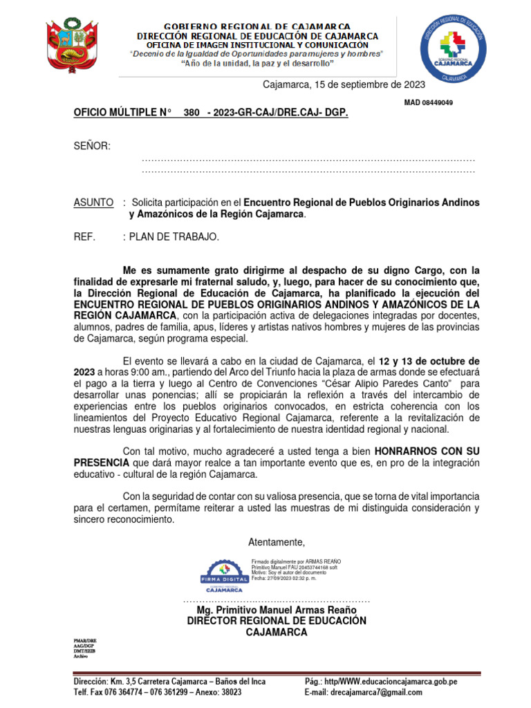 04. Oficio Múltiple Invitados Epo | PDF