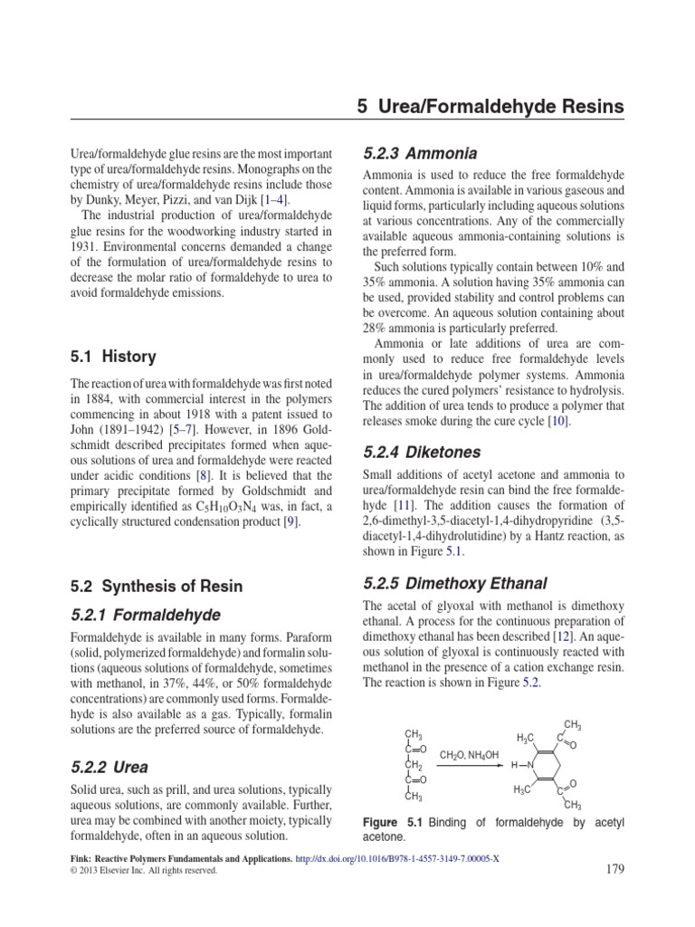 Formaldehyde Resins | Download Free PDF | Formaldehyde | Urea