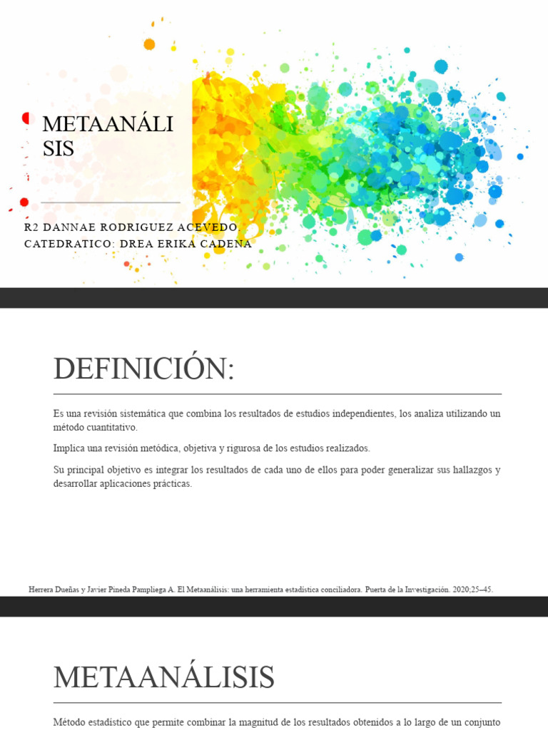 METAANÁLISIS | PDF | Metaanálisis | Estadísticas